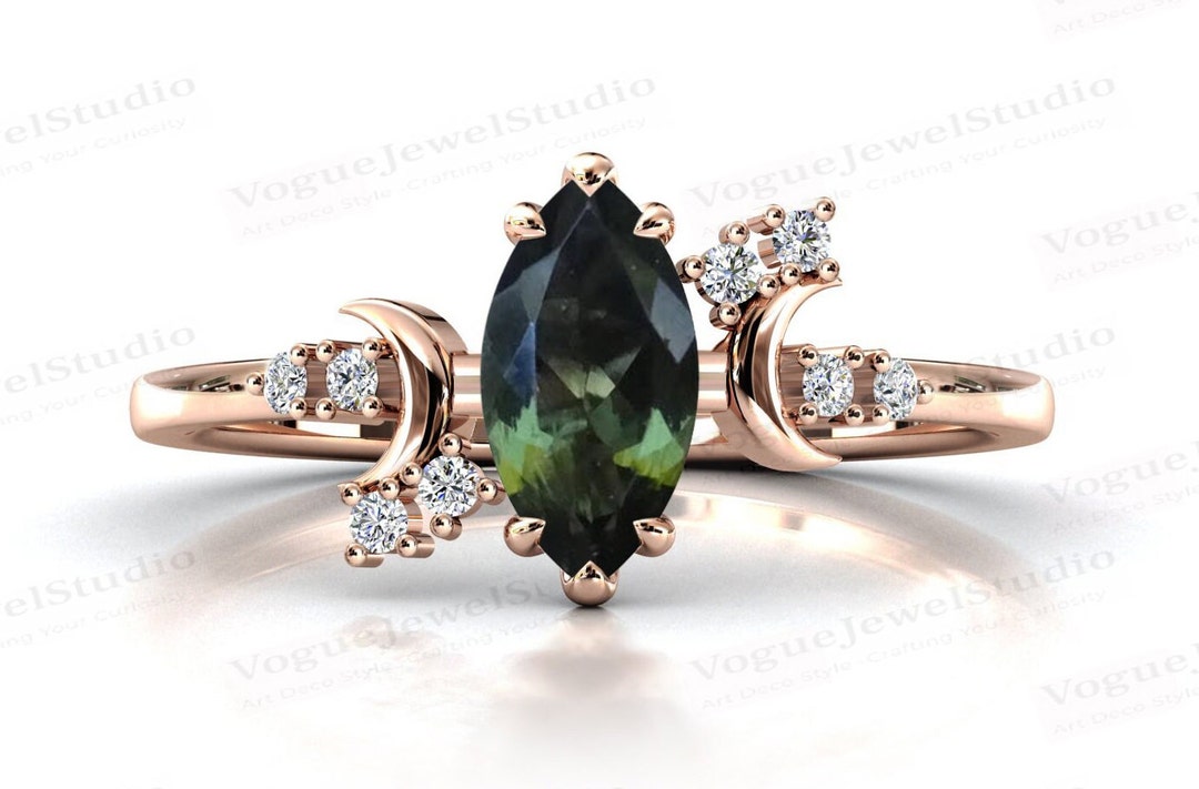 Moon of My Life Moldavite Engagement Ring Antique Moldavite Wedding ...