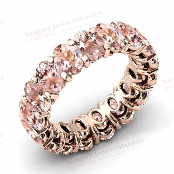 Rose Gold Morganite Wedding Band - Etsy