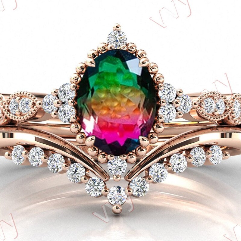 Tourmaline Engagement Ring - Etsy