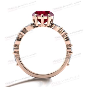 Heart Shaped Red Ruby Engagement Ring 925 Sterling Silver Ruby Wedding ...