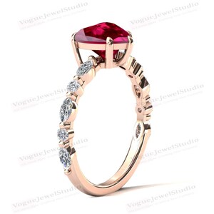 Heart Shaped Red Ruby Engagement Ring 925 Sterling Silver Ruby Wedding ...