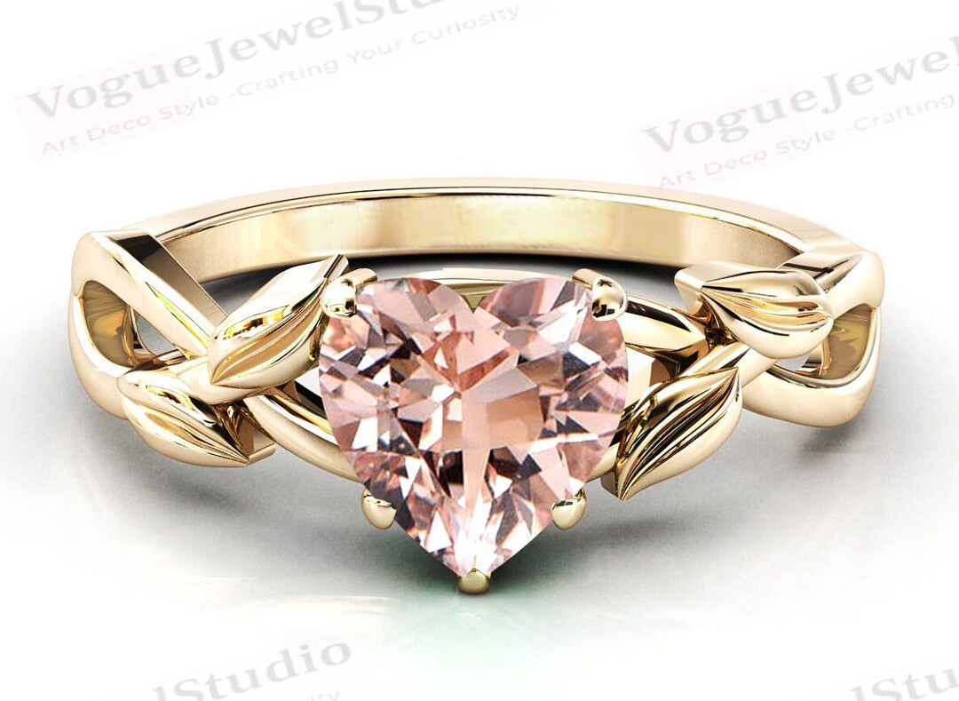 Heart Shaped Morganite Engagement Ring Sterling Silver Morganite ...
