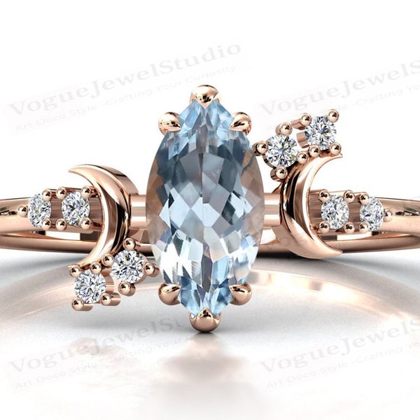 Moon Engagement Ring - Etsy