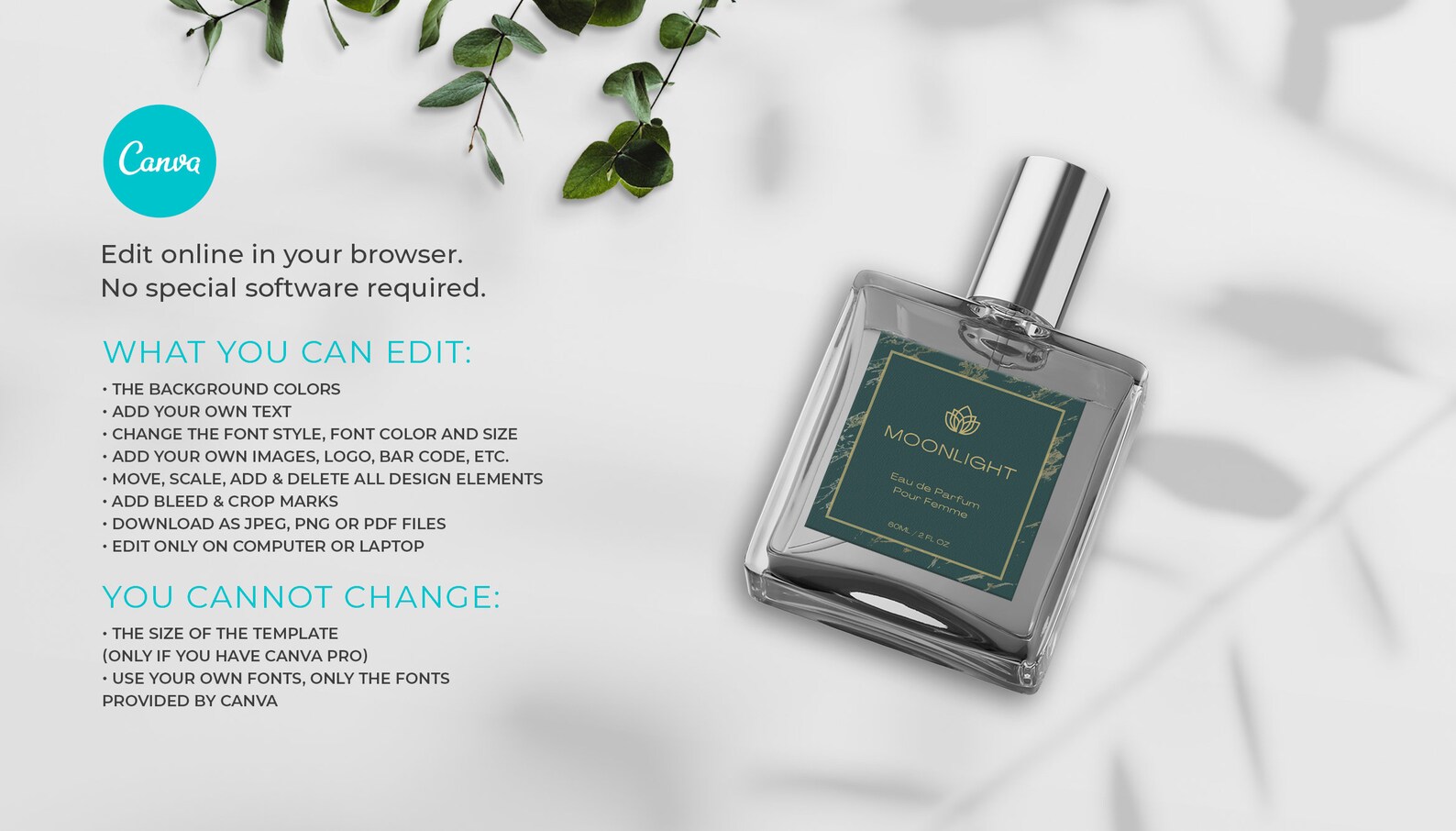 Perfume Bottle Label - Custom Perfume Labels Template - Etiquette ...