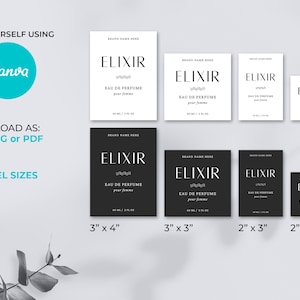 Editable Perfume Bottle Label Template, Personalized Sticker for ...