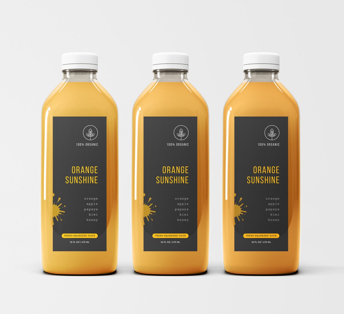Juice Labels Template, Juice Bottle Labels, Editable Juice Labels ...