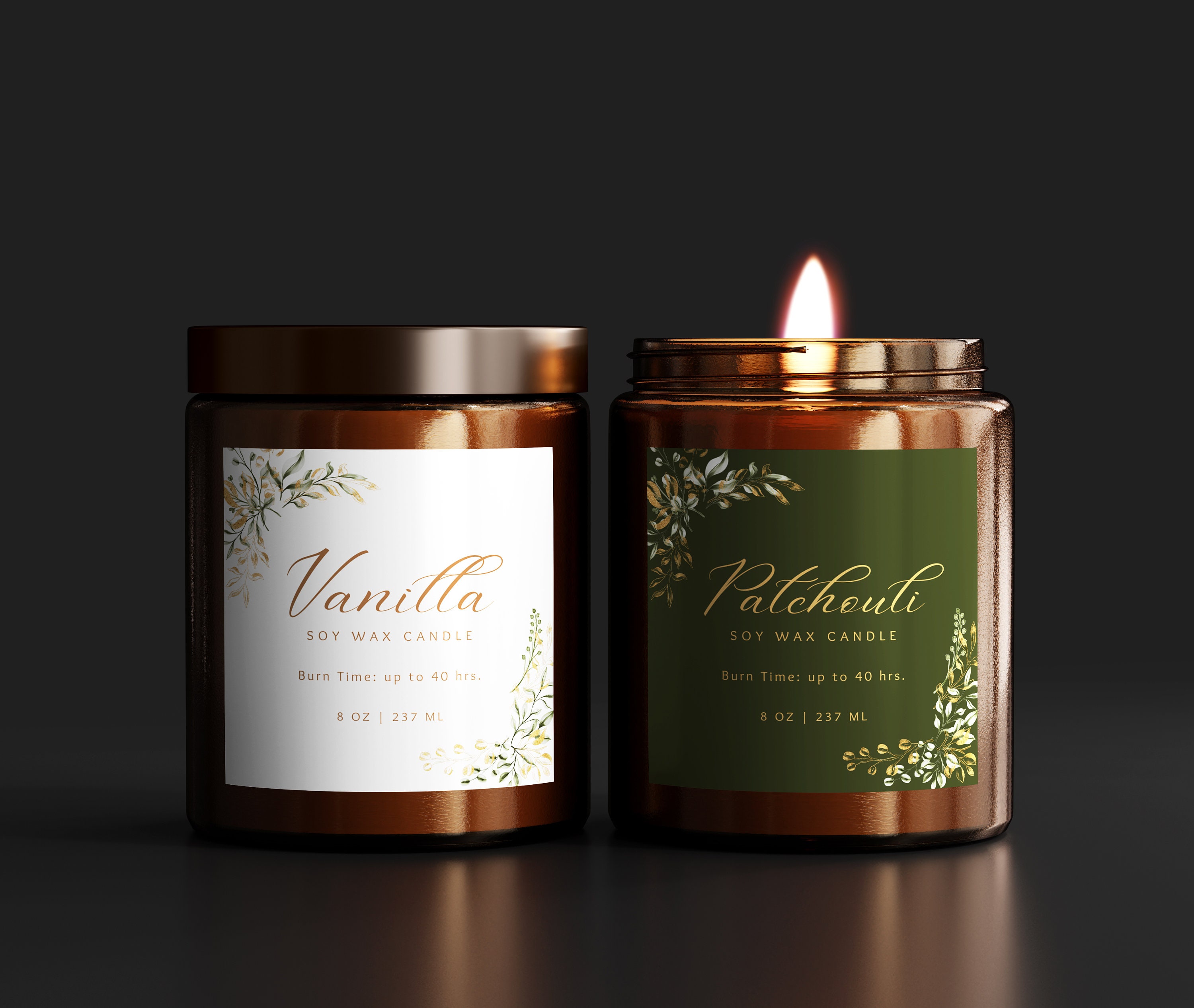 Flower Candle Label Template, Canva Minimal Candle Label, Modern ...