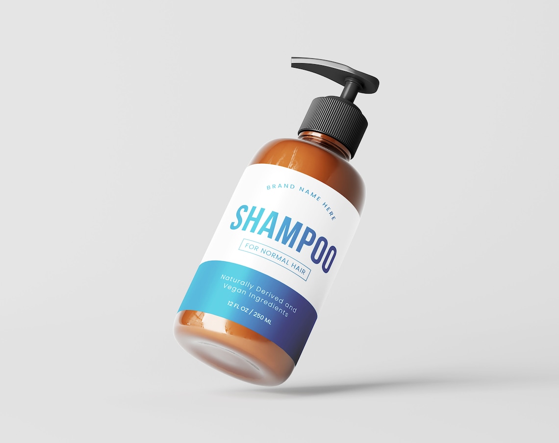 Shampoo Bottle Label Template, Body Wash Labels, Cosmetic Packaging ...