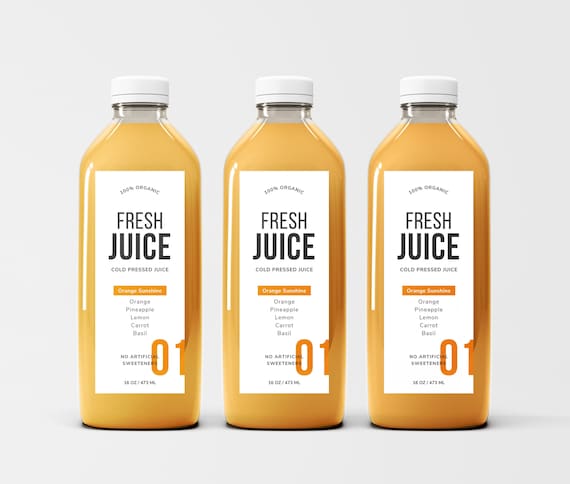 Orange Juice Bottle Label
