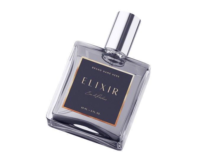 Perfume Bottle Label Template, Editable Perfume Label Template, Minimal ...
