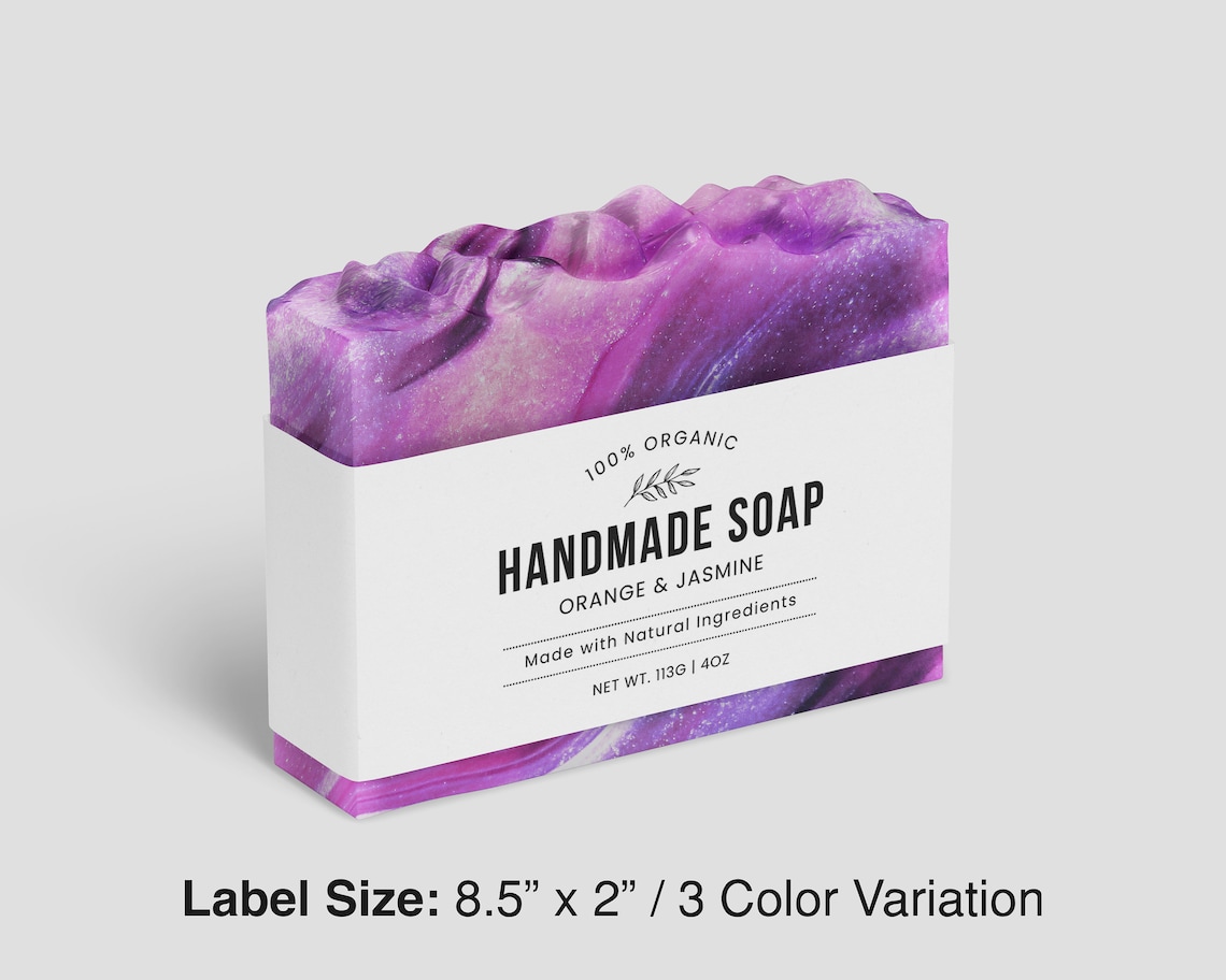 Soap Bar Label Template, Homemade Soap Wrapper, Canva Soap Band Design ...