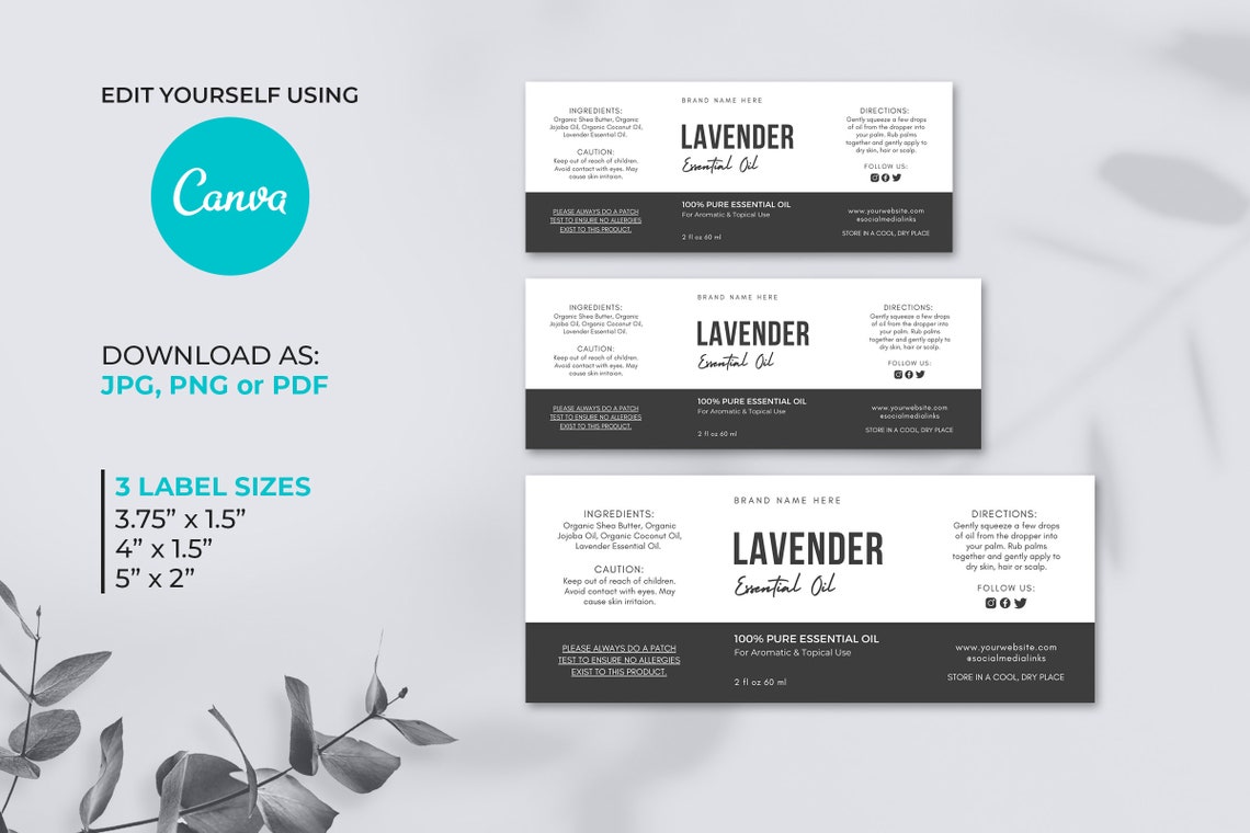 Customizable Dropper Bottle Label Template, Perfect for Product ...