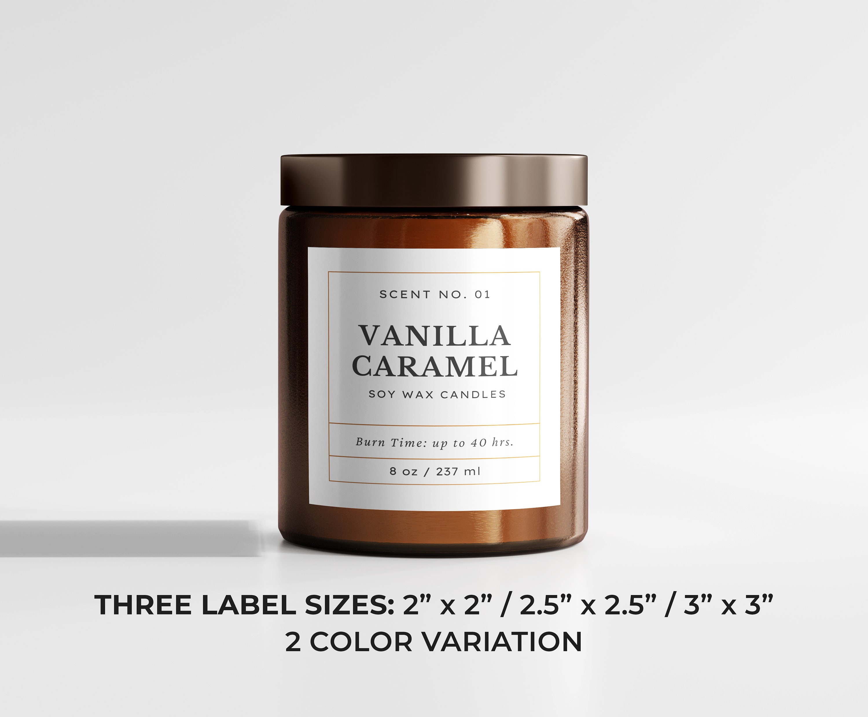 Canva Candle Label Template Design, Modern Candle Jar Label, Custom ...