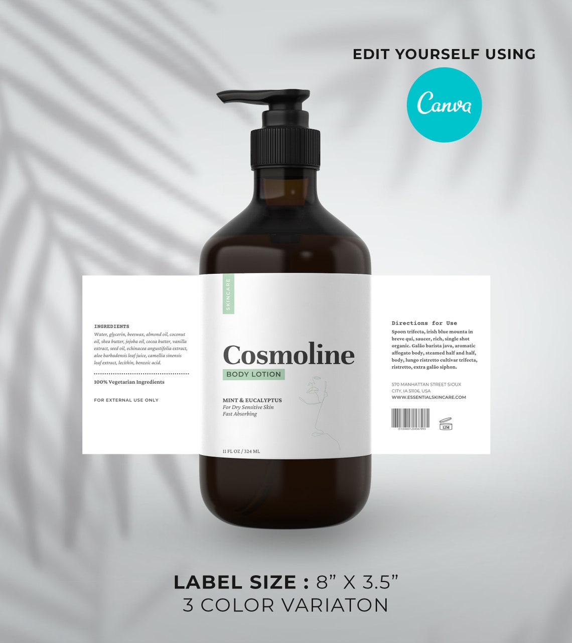 Custom Bottle Label DIY Bottle Label Template Dropper Bottle Label ...