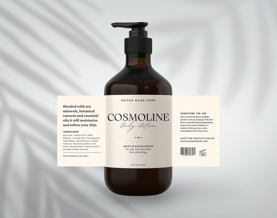 DIY Bottle Label Template - Dispenser Bottle Label Design - Custom ...
