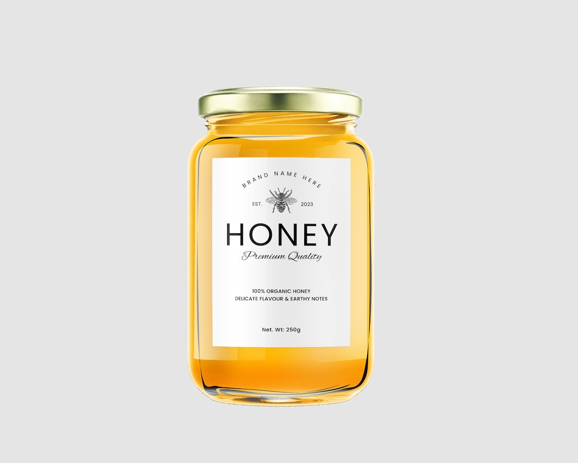Printable Honey Jar Labels Template, Custom Honey Stickers, Editable ...