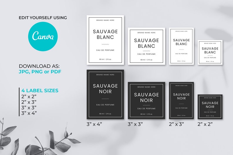 Perfume Bottle Labels, Perfume Label Template, Personalized Perfume ...