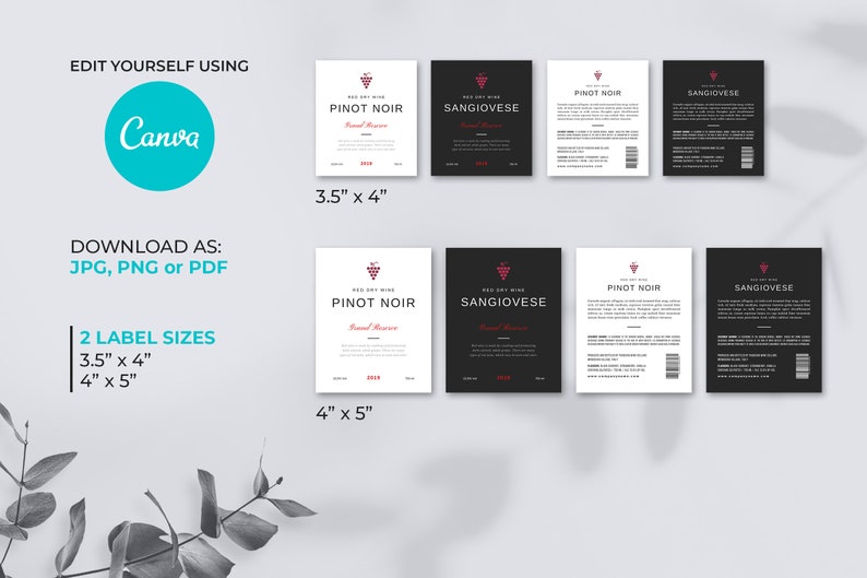 Wine Labels Template, Homemade Wine Label Design, Wine Bottle Label ...