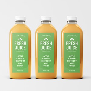 Editable Juice Label Template, Smoothie Label, Canva Printable Custom ...