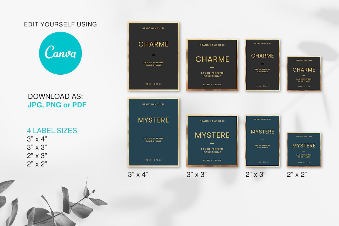 Perfume Bottle Label Design, Perfume Stickers, Fragrance Labels ...