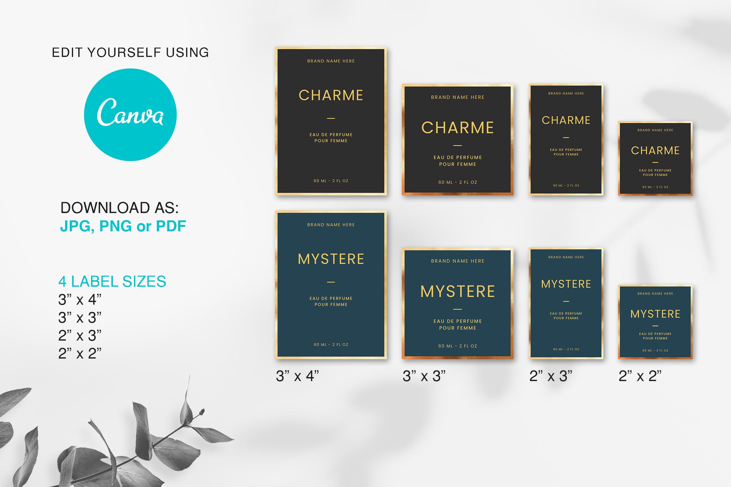 Perfume Bottle Label Design, Perfume Stickers, Fragrance Labels ...