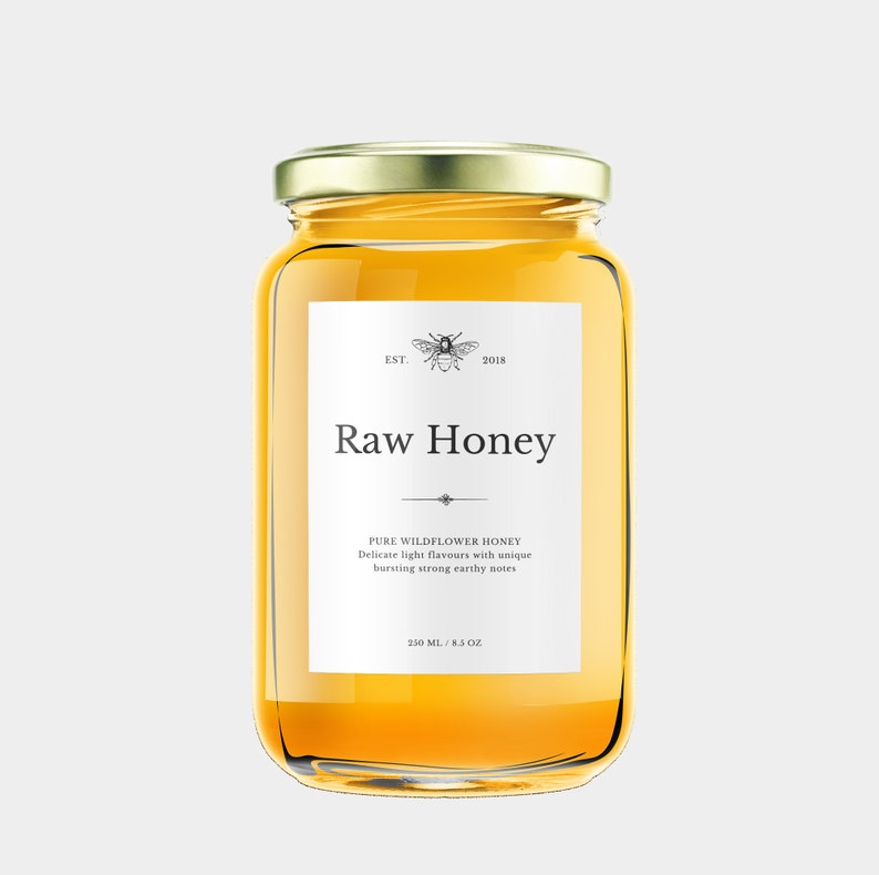 Honey Jar Labels Template, Editable Honey Labels, Labels for Honey ...