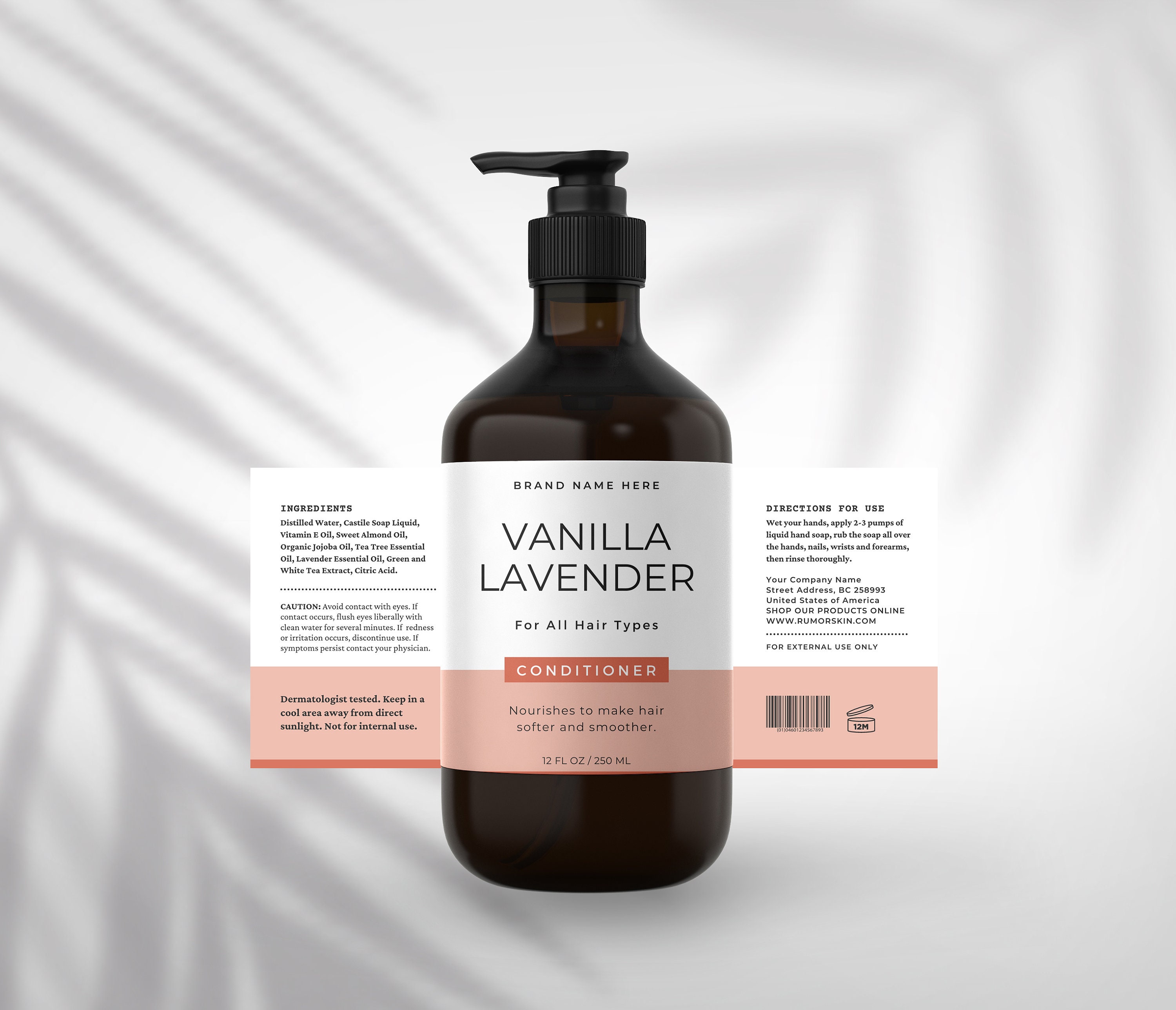 Shampoo Labels Template - Bottle Label Template - 8 Oz Bottle Label ...