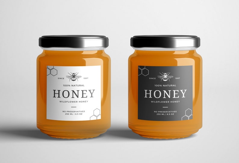 Editable Honey Jar Labels Template, Printable Honey Labels, Homemade ...