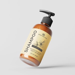 Customizable Shampoo Bottle Label Template, DIY Body Wash Label Design ...