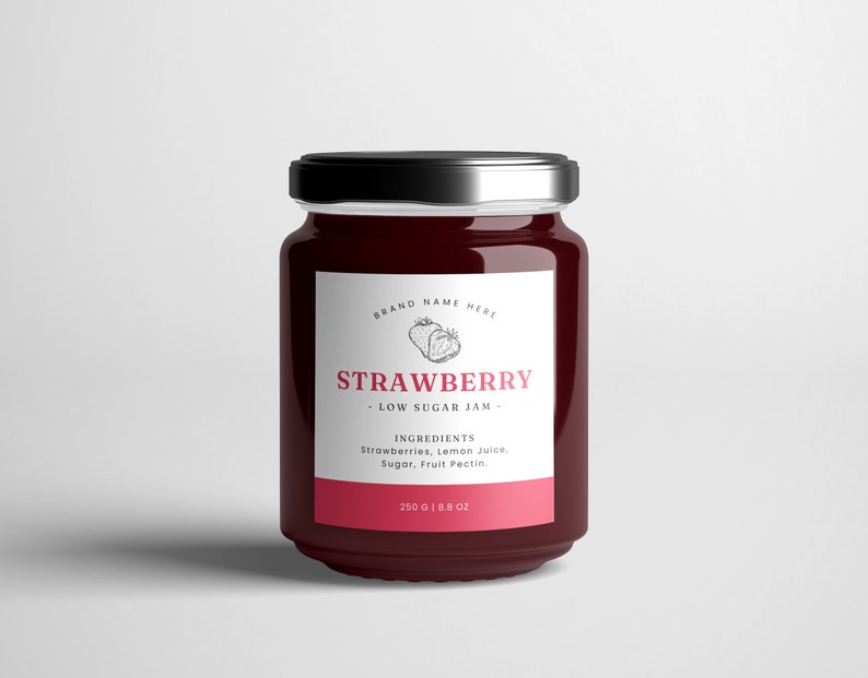 Canva Jam Jar Labels, Mason Jar Label Template, Canning Labels, Honey ...