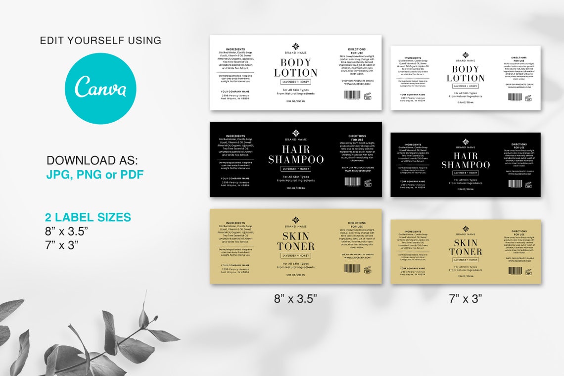 Shampoo Bottle Label Template, Body Wash Label, Body Lotion Stickers ...