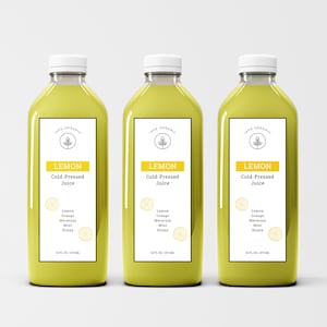 Editable Juice Bottle Label Template, DIY Customizable Design ...