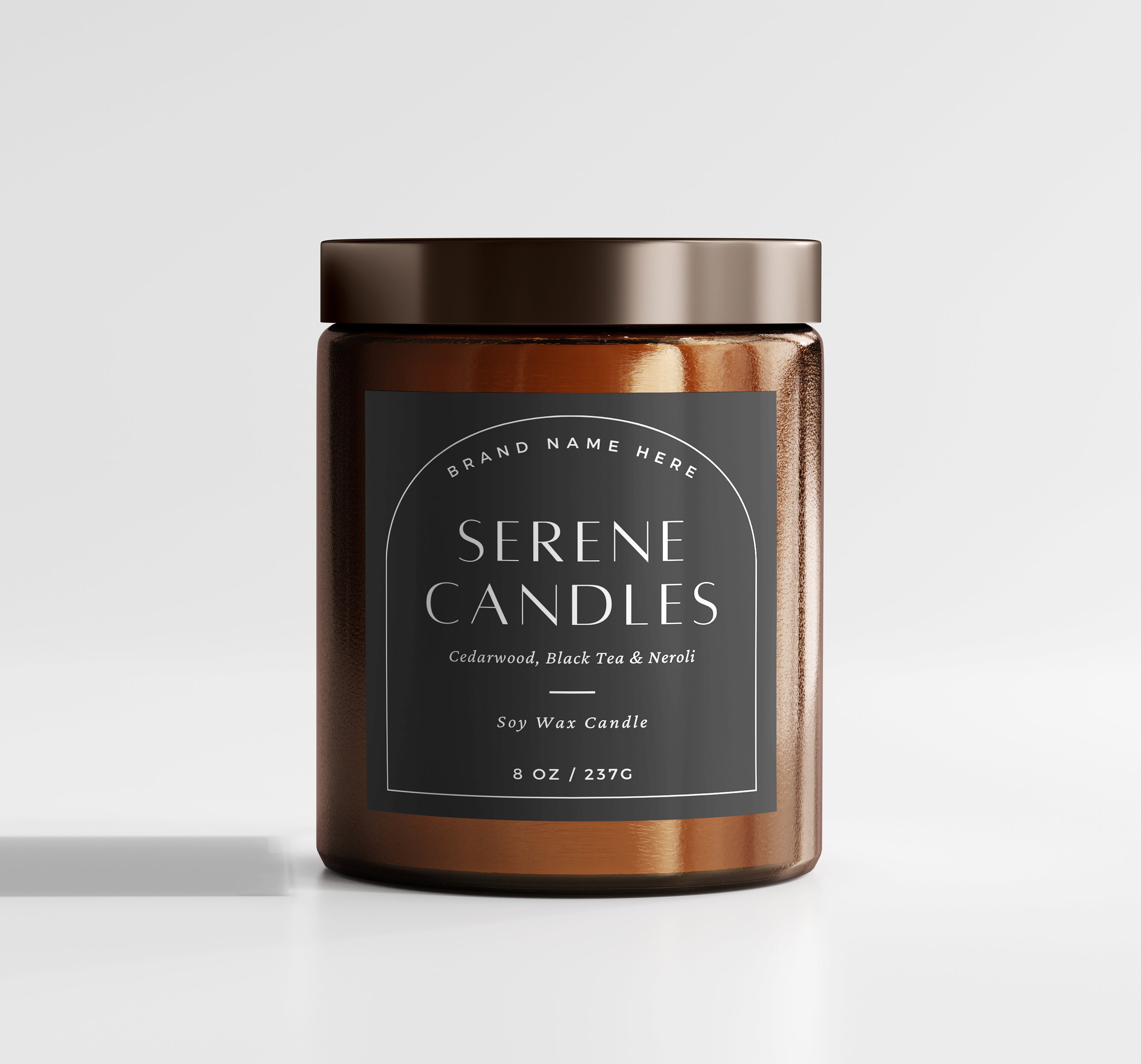 Luxury Candle Label Template - Canva Candle Jar Label - Elegant Candle ...