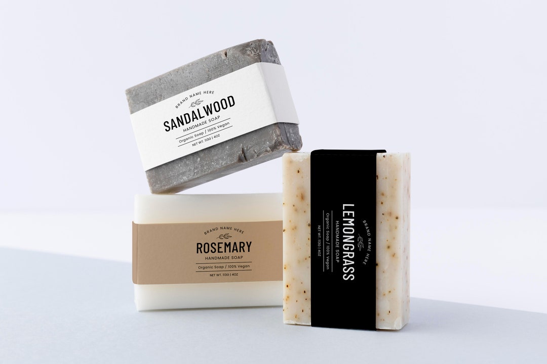 Handmade Soap Label Template, Customizable Soap Bar Packaging ...