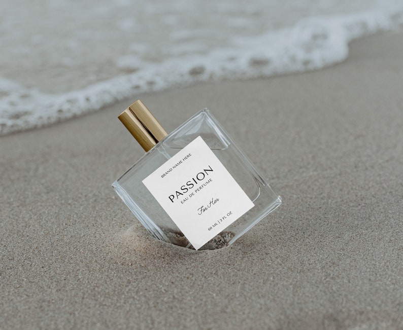 Perfume Bottle Label Template, Canva Editable Perfume Stickers Design ...