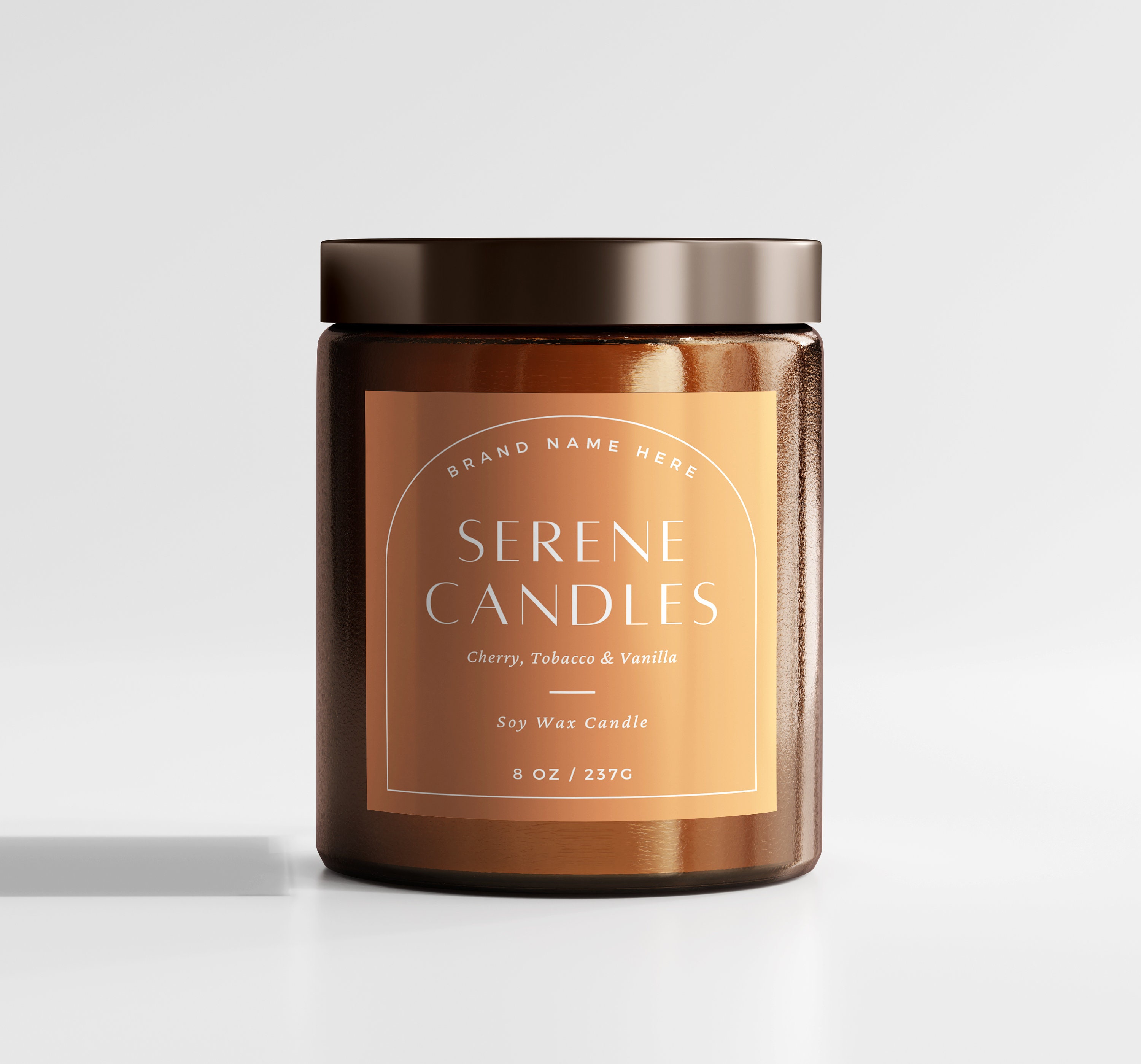 Luxury Candle Label Template - Canva Candle Jar Label - Elegant Candle ...