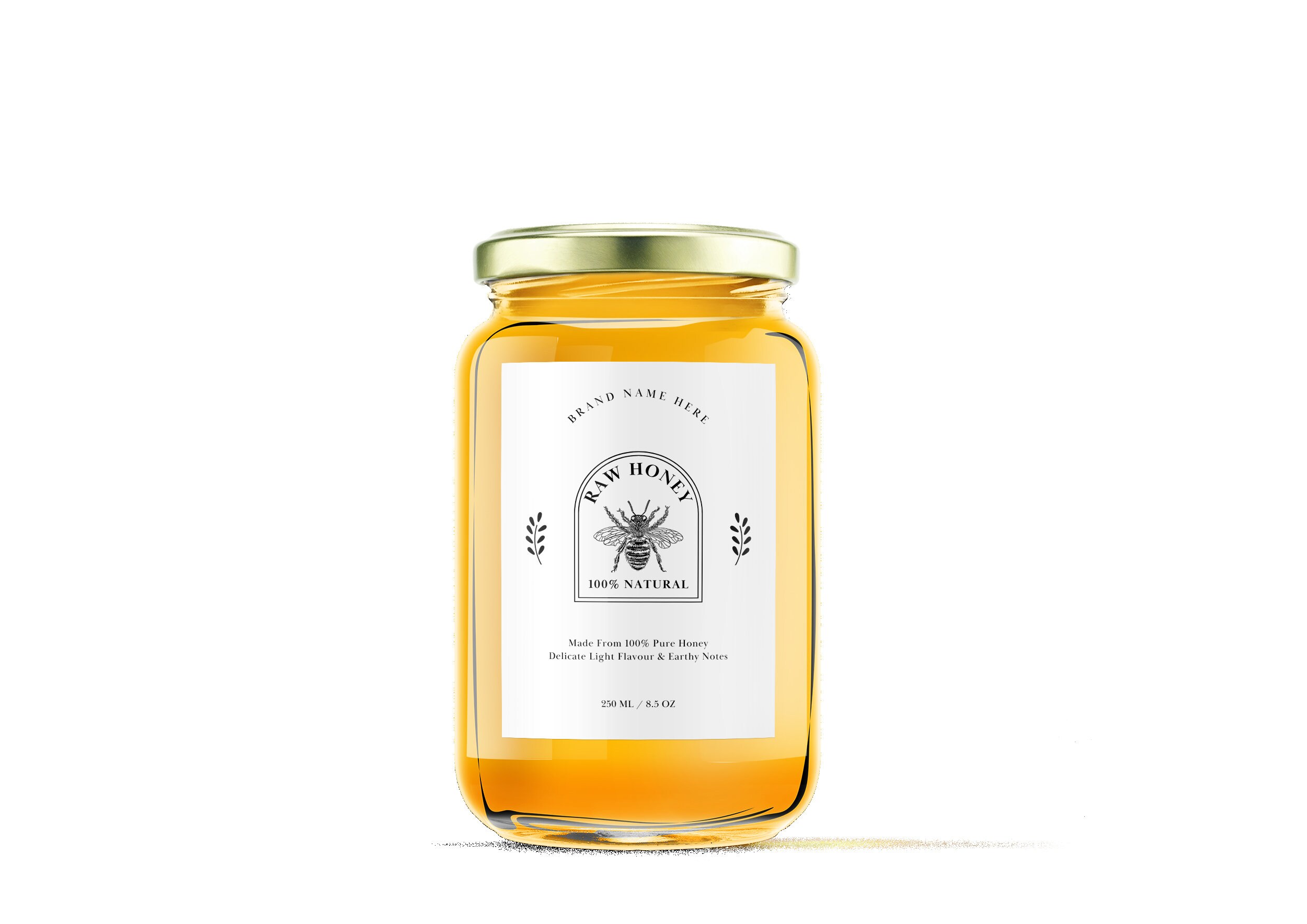 Honey Jar Label Template, Canva Natural Honey Label Design, Custom ...