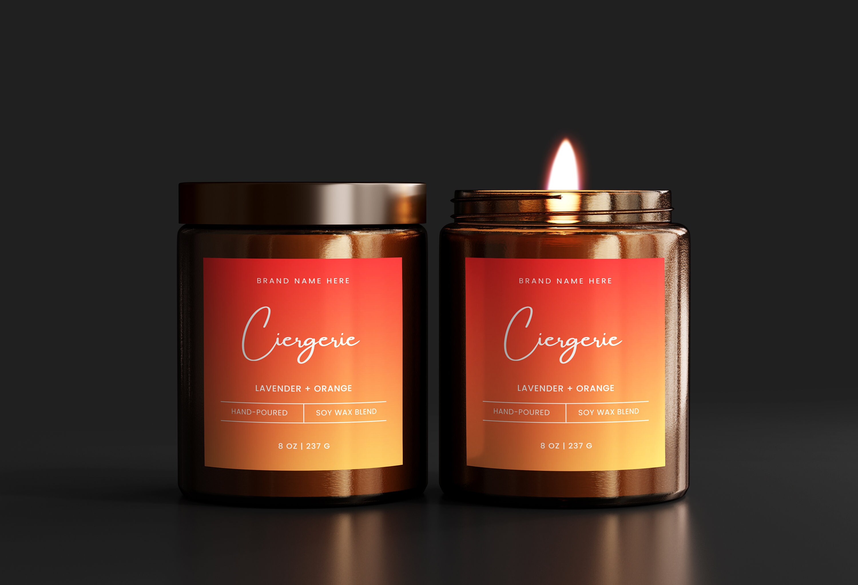 Colorful Candle Jar Labels Template Gradient Design DIY - Etsy