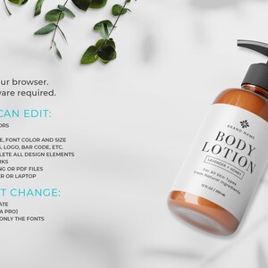 Shampoo Bottle Label Template, Body Wash Label, Body Lotion Stickers ...