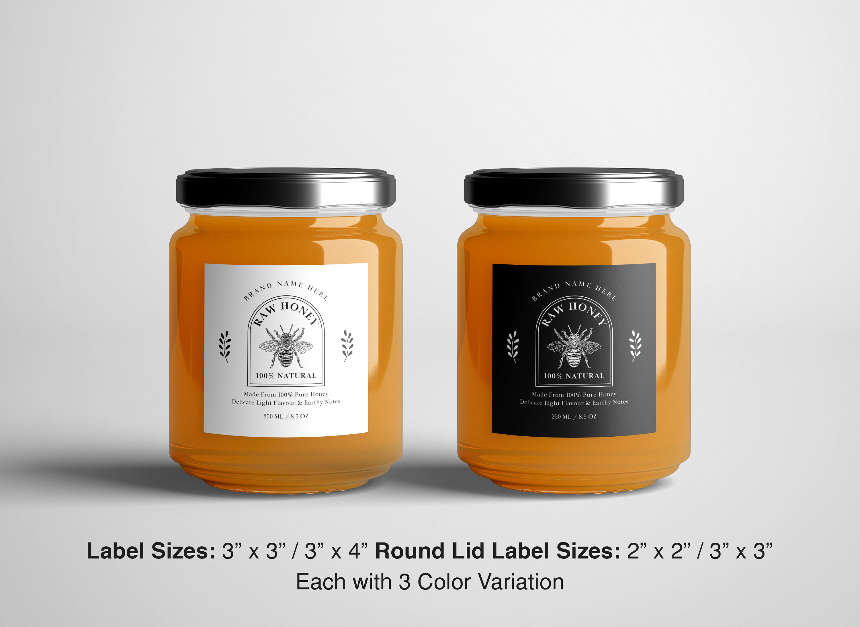 Honey Jar Label Template, Canva Natural Honey Label Design, Custom ...
