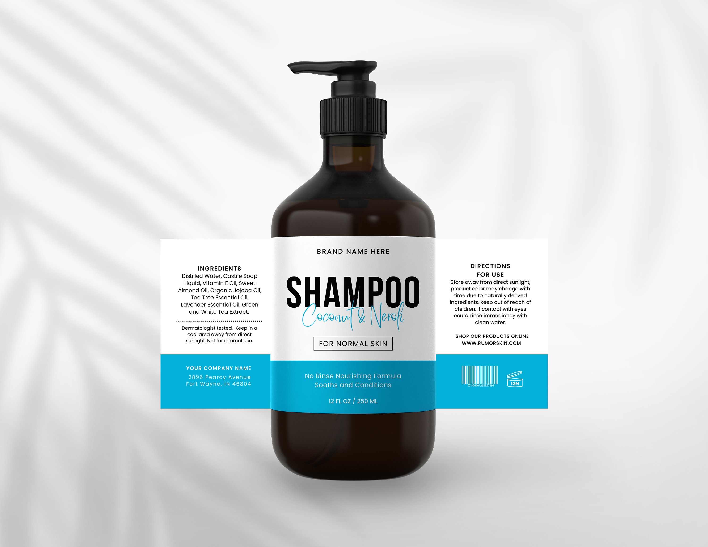 Shampoo Bottle Label Template, Body Wash and Conditioner Labels ...
