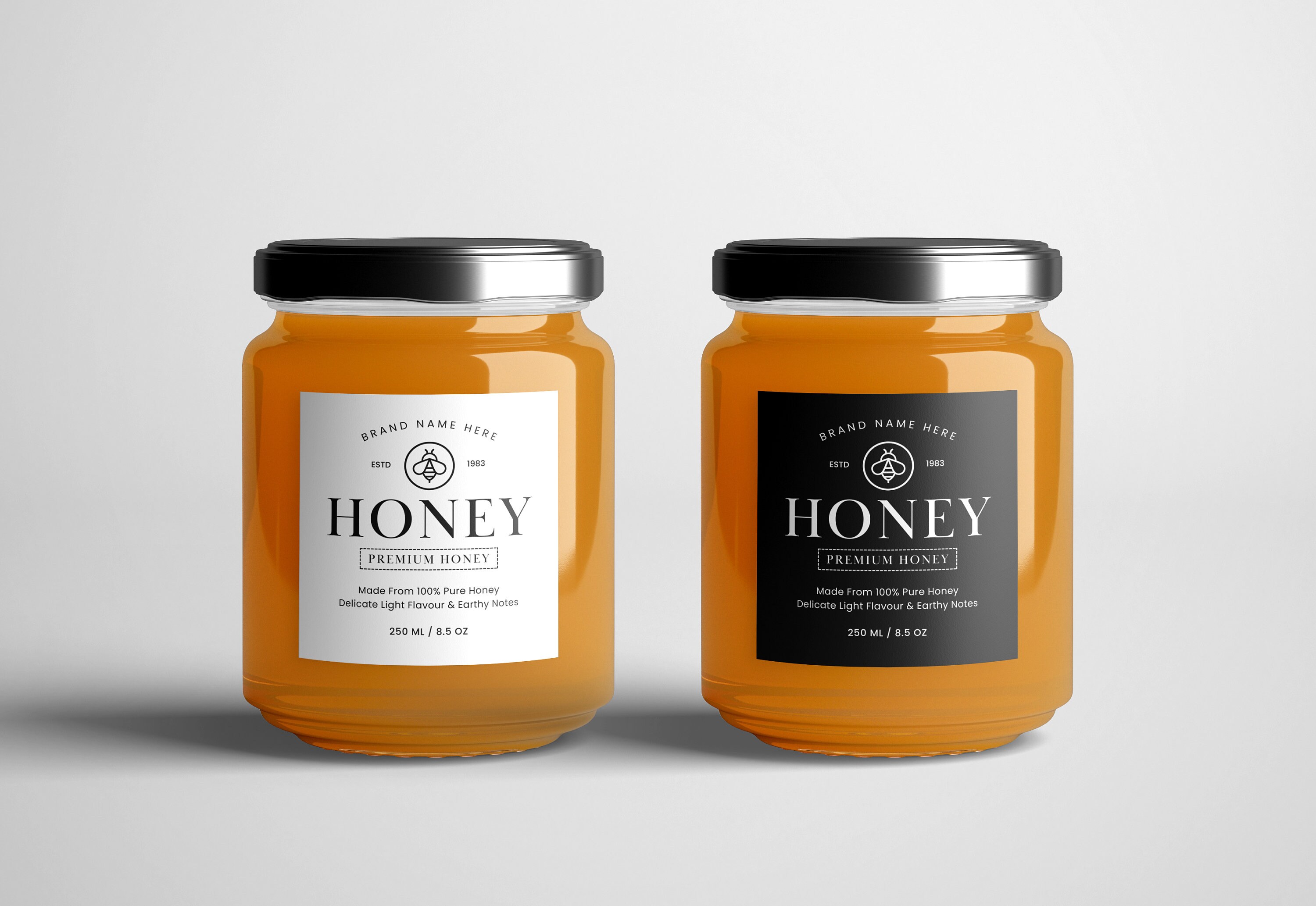 Honey Jar Label Design Template, Canva Honey Labels, Honey Stickers ...