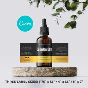 Essential Oil Label Template - Body Spray Label - Editable Canva Label ...