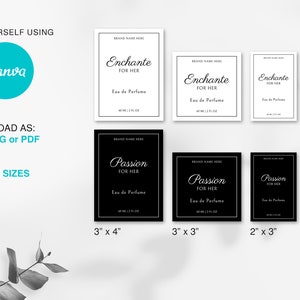Perfume Bottle Label Template, Canva Fragrance Stickers Design, Luxury ...