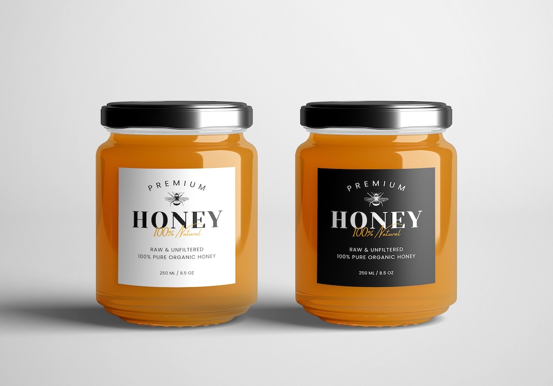 Honey Labels, Printable Honey Jar Labels Template, DIY Packaging ...