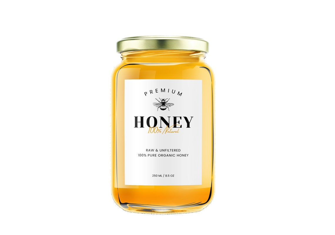 Honey Labels, Printable Honey Jar Labels Template, DIY Packaging ...