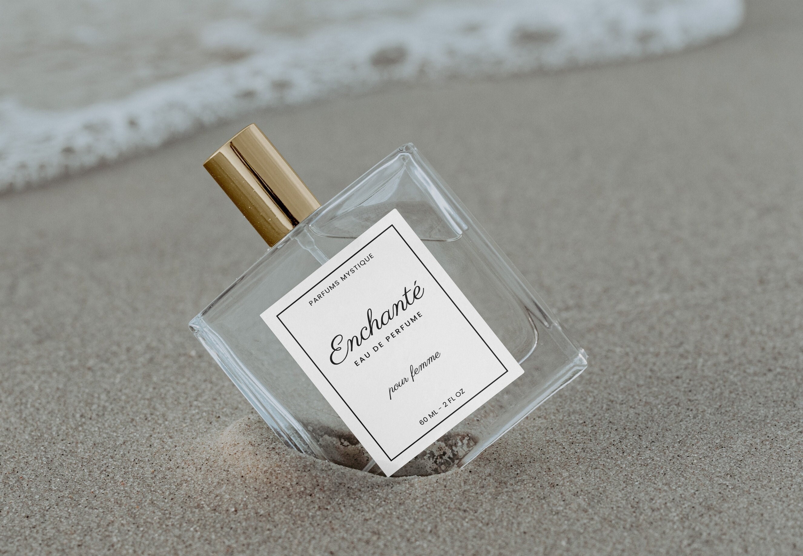 Luxury Perfume Bottle Labels, Customizable Fragrance Labels, Elegant ...