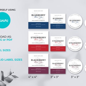 Jam Jar Labels Template, Canning Labels, Mason Jar Labels, Jam Stickers ...