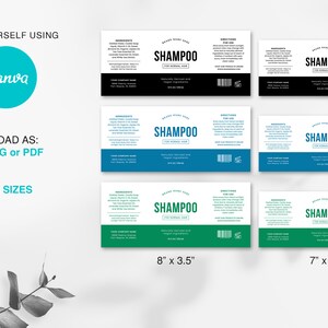Shampoo Bottle Label Template, Body Wash Labels, Cosmetic Packaging ...
