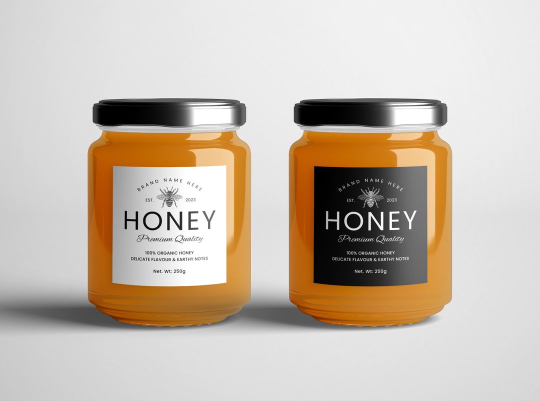 Printable Honey Jar Labels Template, Custom Honey Stickers, Editable ...
